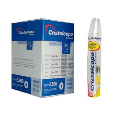 COPO CRISTALCOPO 180ML P/AGUA CX 25 TIRAS C/100UN – Fibrilar | Distribuidora de Produtos de ...